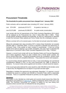 Procurement Thresholds from January 2024 - WALC - Town and Parish ...